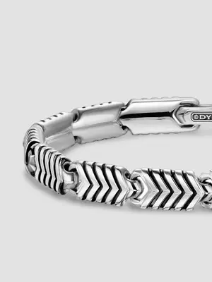 David Yurman Chevron Link Bracelet In Sterling 7.6mm - Silver