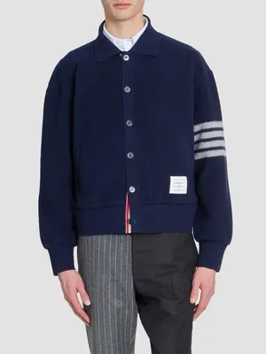 Thom Browne Wool Fleece Collared Jacket