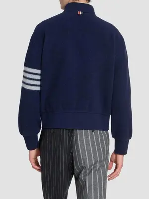 Thom Browne Wool Fleece Collared Jacket
