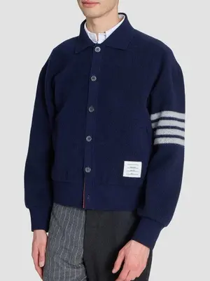 Thom Browne Wool Fleece Collared Jacket