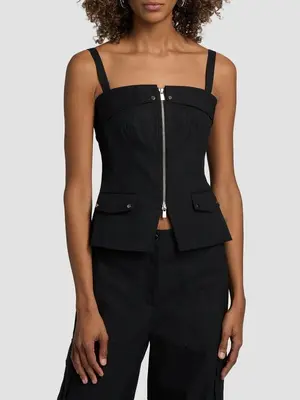 TOCCIN Jayden Zip-front Moto Top