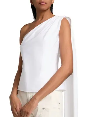 TOCCIN Vik Stretch-cotton One-shoulder Top - Optic