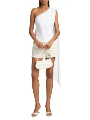 TOCCIN Vik Stretch-cotton One-shoulder Top - Optic
