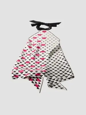 Prada Printed Silk Twill Top - Black