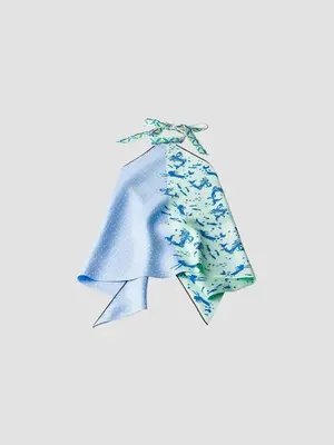 Prada Printed Silk Twill Top - Blue