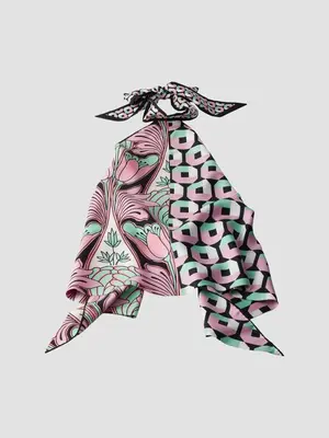 Prada Printed Silk Twill Top - Green