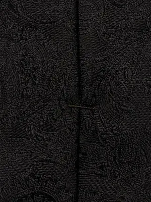 Eton Paisley Woven Silk Tie - Black