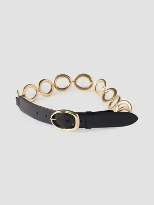 Miu Miu Leather And Metal Belt - Black