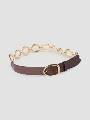 Miu Miu Leather And Metal Belt - Brown
