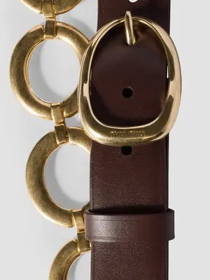 Miu Miu Leather And Metal Belt - Brown