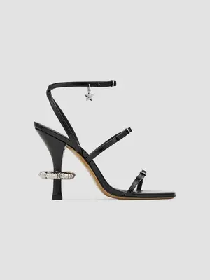 Marc Jacobs The Daisy Heel 100mm Metallic Leather Sandals