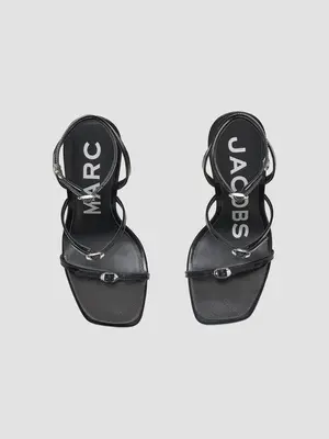 Marc Jacobs The Daisy Heel 100mm Metallic Leather Sandals