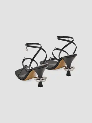 Marc Jacobs The Daisy Heel 100mm Metallic Leather Sandals