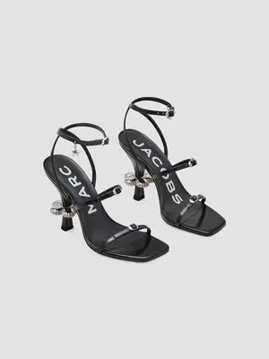 Marc Jacobs The Daisy Heel 100mm Metallic Leather Sandals