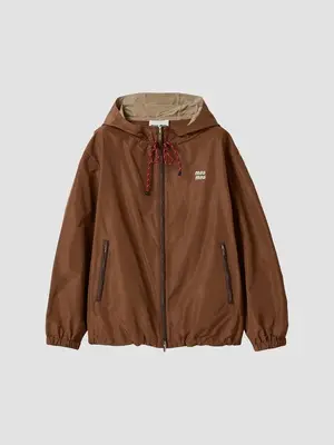 Miu Miu Technical Fabric Hoodie Jacket