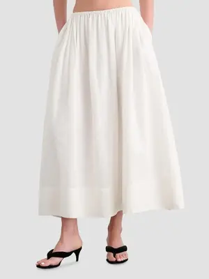 TOCCIN Imogen Linen-cotton Midi-skirt