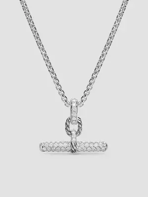 David Yurman Dy Madison Toggle Pendant In Sterling Silver With Diamonds, 20.2mm