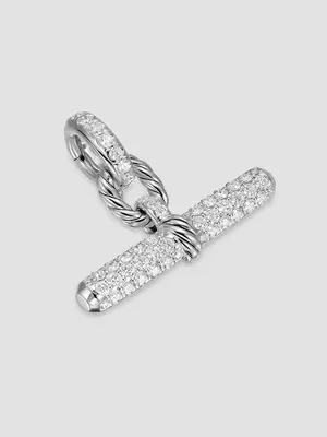 David Yurman Dy Madison Toggle Pendant In Sterling Silver With Diamonds, 20.2mm