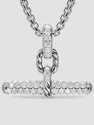 David Yurman Dy Madison Toggle Pendant In Sterling Silver With Diamonds, 20.2mm