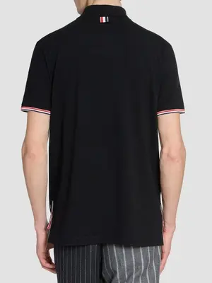 Thom Browne Rwb Tipping Wool Jersey Polo Shirt