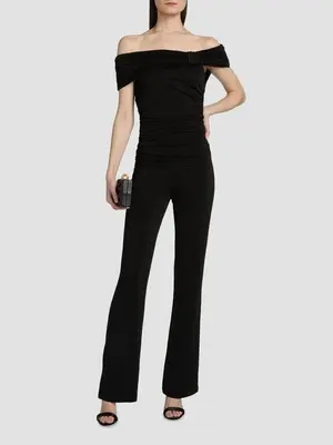 TOCCIN Gemma Knit Seamed Flared Pants