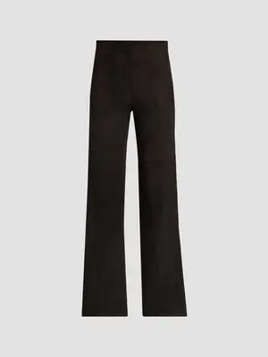 ARMA Karina Suede High-rise Wide-leg Pants