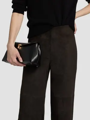 ARMA Karina Suede High-rise Wide-leg Pants