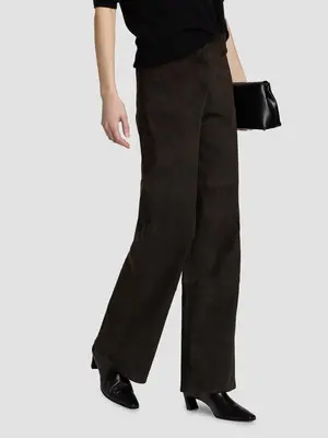 ARMA Karina Suede High-rise Wide-leg Pants