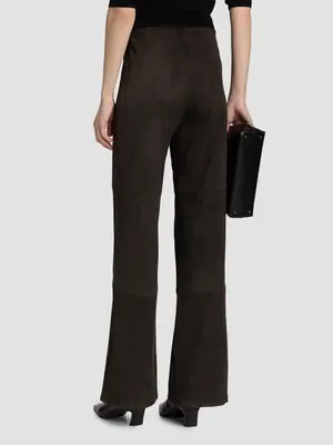 ARMA Karina Suede High-rise Wide-leg Pants
