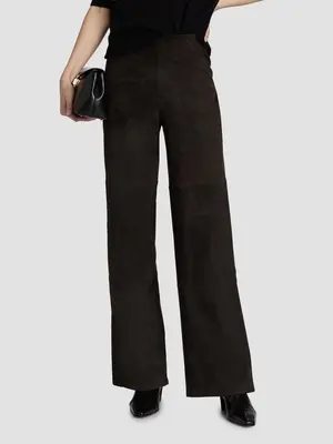 ARMA Karina Suede High-rise Wide-leg Pants