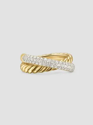 David Yurman Crossover Two Row Ring In 18k Yellow - Gold