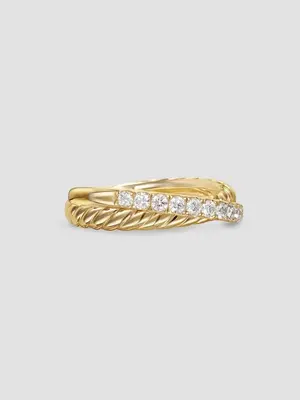 David Yurman Crossover Two Row Ring In 18k Yellow