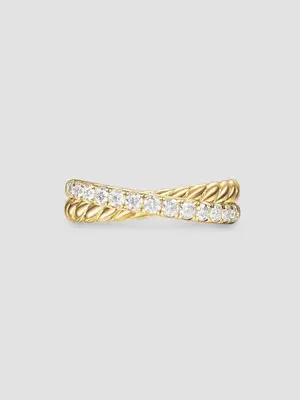 David Yurman Crossover Two Row Ring In 18k Yellow