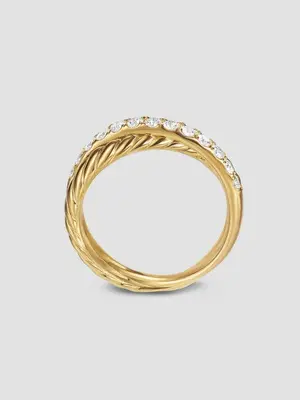 David Yurman Crossover Two Row Ring In 18k Yellow