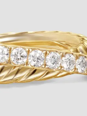 David Yurman Crossover Two Row Ring In 18k Yellow