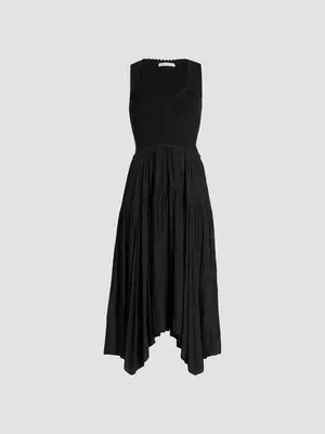 Ramy Brook Hadley Sleeveless Ribbed Midi Dress - Black