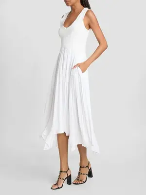Ramy Brook Hadley Sleeveless Ribbed Midi Dress - Ivory