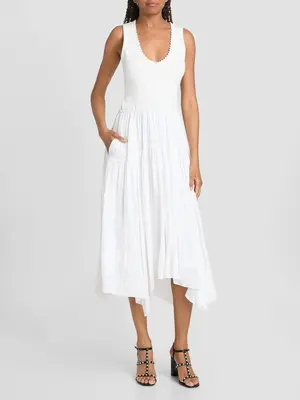 Ramy Brook Hadley Sleeveless Ribbed Midi Dress - Ivory
