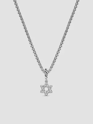 David Yurman Micro Pavé Star Of David Amulet In Sterling Silver With Diamonds, 7.4mm - Diamond