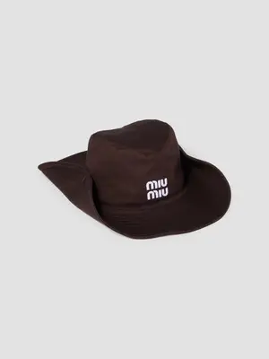 Miu Miu Drill Cowboy Hat Brown