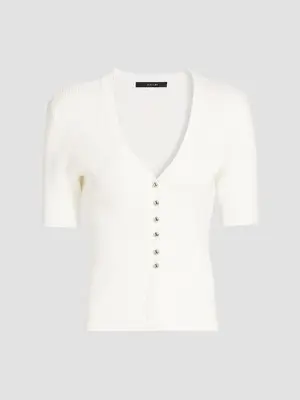 TOCCIN Charity Rib-knit Cardigan - Optic