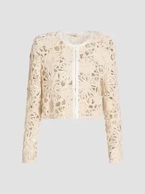 Ramy Brook Adelynn Textured Floral Cotton-blend Jacket - Ivory