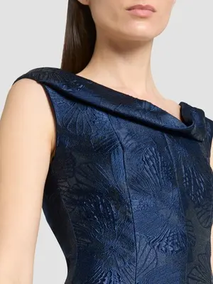 Talbot Runhof Floral Jacquard Ballgown - Armada