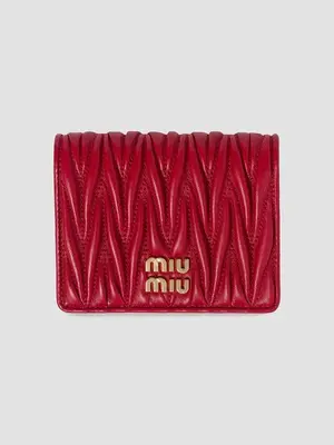 Miu Miu Small Matelassé Nappa Leather Wallet Red