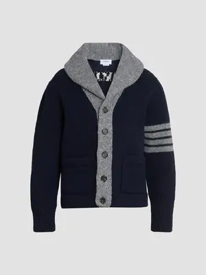 Thom Browne Browne 65 Intarsia-knit Irish Wool Cardigan