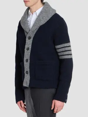 Thom Browne Browne 65 Intarsia-knit Irish Wool Cardigan