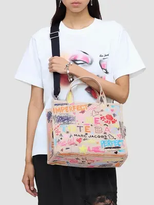 Marc Jacobs The Punk Medium Scribble Canvas Tote Bag