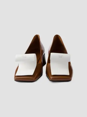 Prada Two-tone 35mm Brushed Leather Pumps