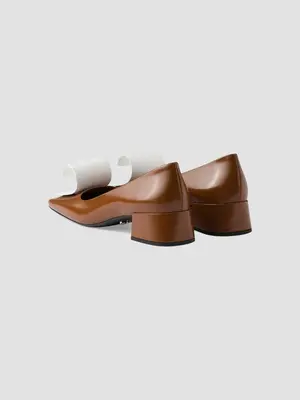 Prada Two-tone 35mm Brushed Leather Pumps