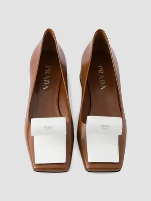 Prada Two-tone 35mm Brushed Leather Pumps